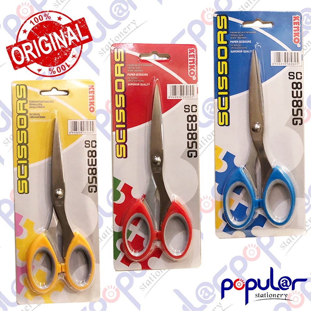 Jual Gunting Kenko Sedang Soft Grip SC-838-SG Warna Merah / Kuning ...