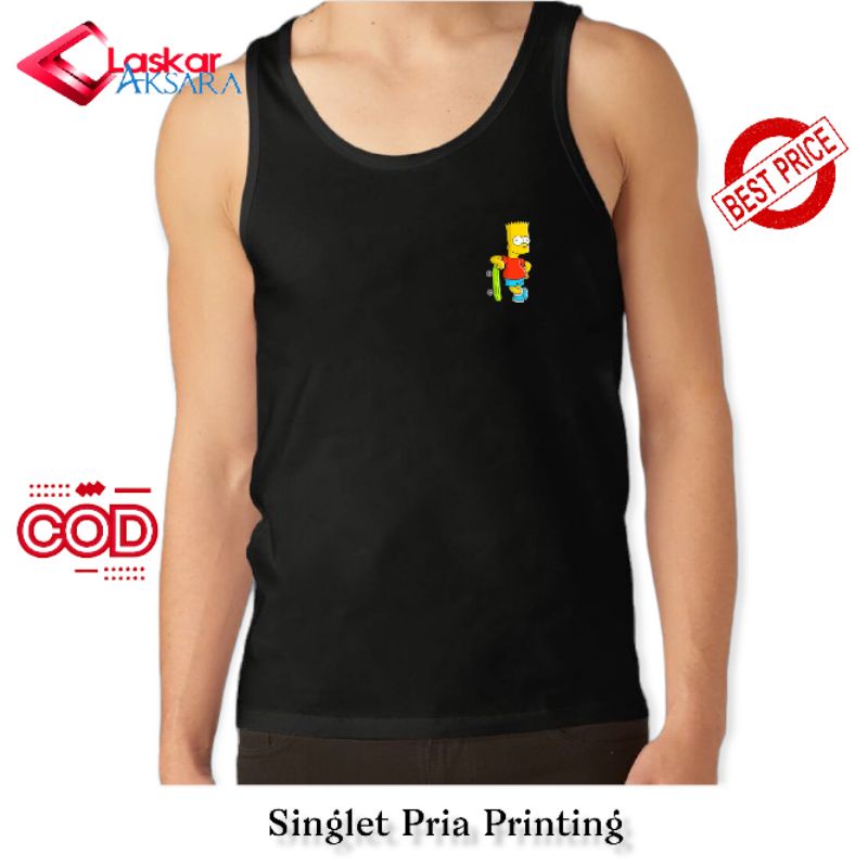 Jual Singlet Pria Bart Simpson - Printing Bahan Katun Premium Adem ...
