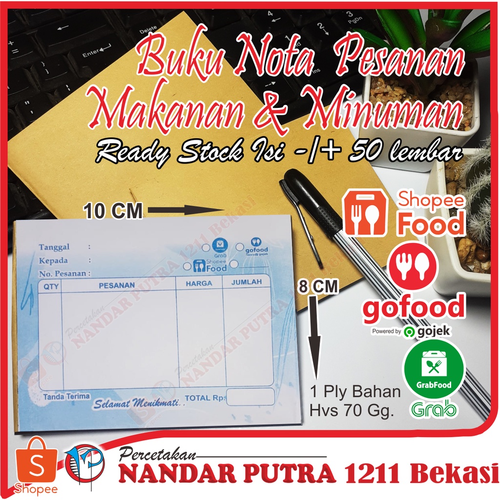 Jual NOTA KONTAN/Nota Pesanan Makanan & Minuman/Nota Food | Shopee ...