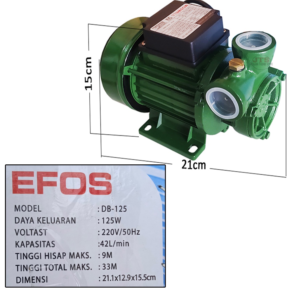 Jual EFOS Mesin Pompa Air Pipa 1inch Sedot Air Sumur Pompa Air Listrik DB-125 Pompa Air Harga ...