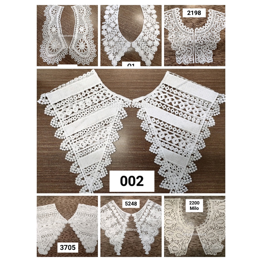 Jual Kerah Jahit/ Renda Kerah Bordir Lebar/ Kerah Tempel/ Collar (Harga ...