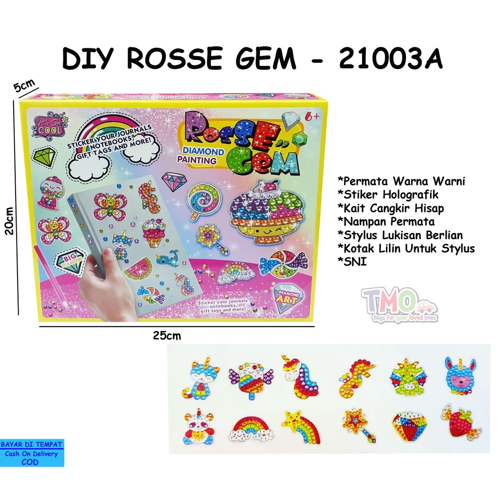 Jual MAINAN ANAK DIY BIG DIAMONDS ART STICKER DO IT YOURSELF ROSSE GEM ...