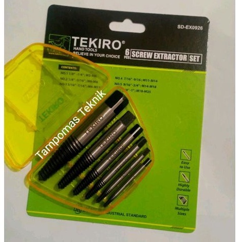Jual Tap Balik Tekiro 6pcs Buka Baut Patah Screwdriver Extractor Set ...