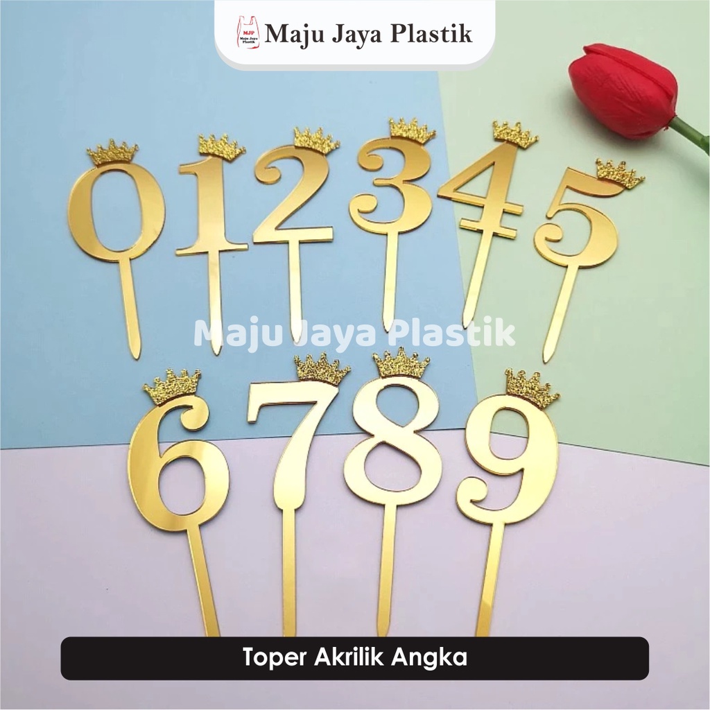 Jual Cake topper acrylik akrilik lilin ulang tahun angka hiasan Kue ...