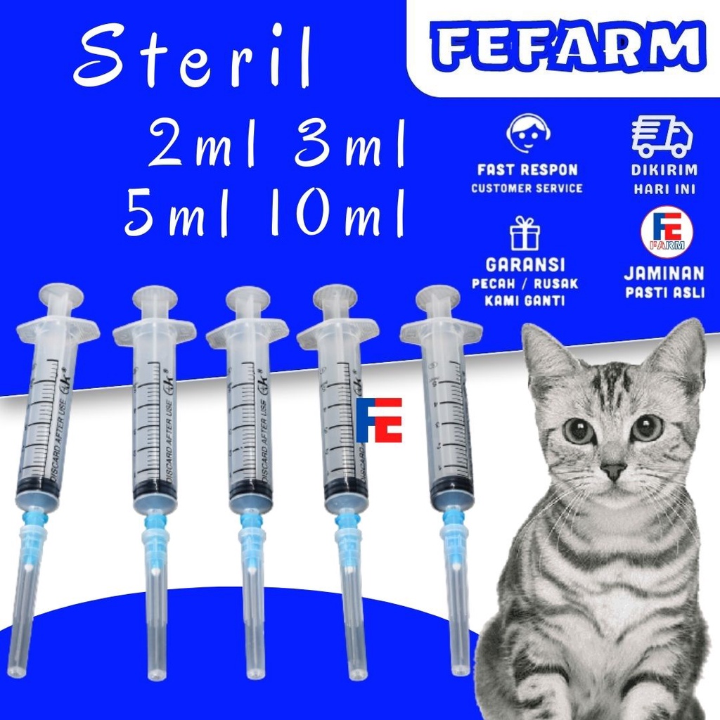 Jual Spuit Pipet Kucing Anjing 2cc 3cc 5cc 10ml 20ml 30ml 50ml FEFARM ...