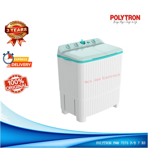 Jual Mesin Cuci 2 Tabung POLYTRON PWM 7076 Water Selector Cuci ...