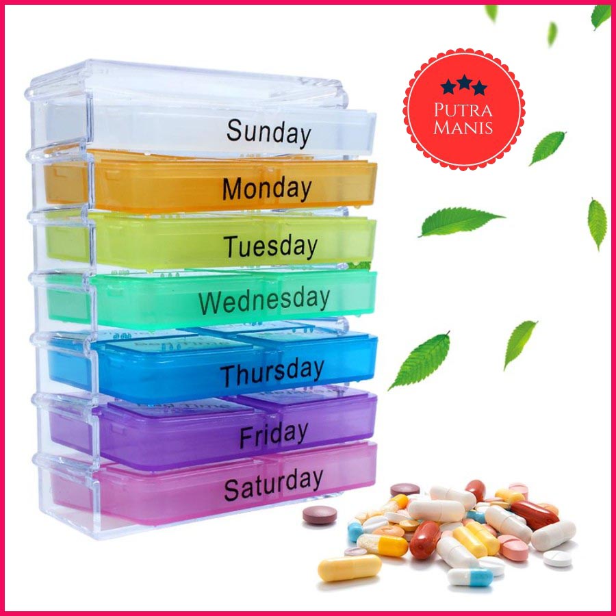 Jual Kotak Tempat Obat 7 Hari 4 waktu Simpan Box Pil Case Kapsul 7 Days ...