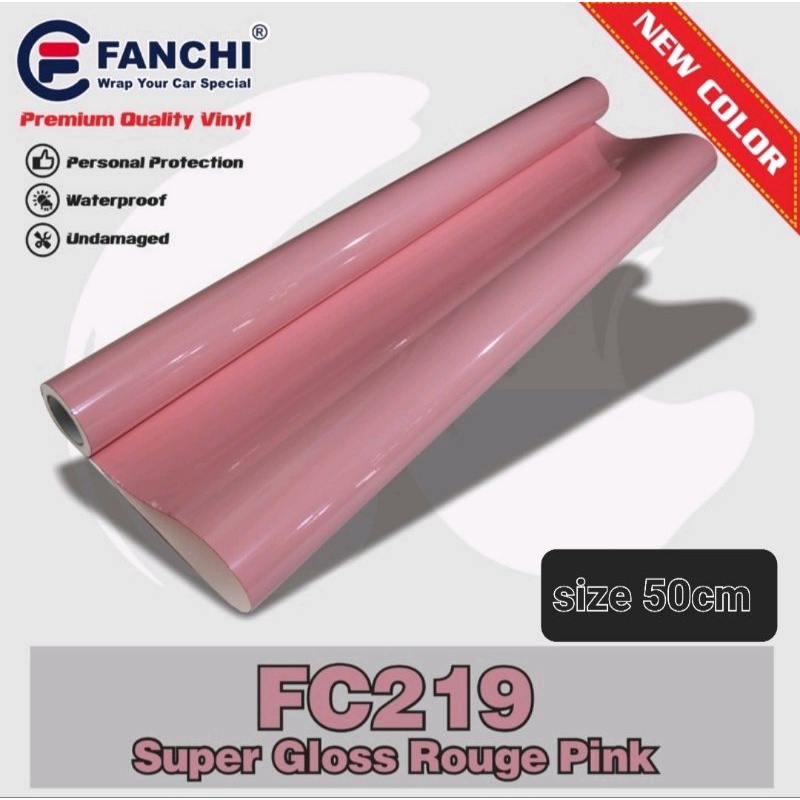 Jual Sticker Fanchi FC219 Super Gloss Glossy Rouge Pink Premium Wrap ...
