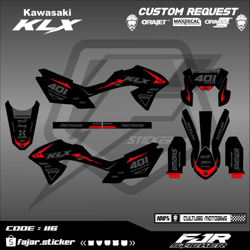 Jual DECAL STICKER KLX BF DTRACKER KLX GORDON FULL BODY - CUSTOM DESAIN ...