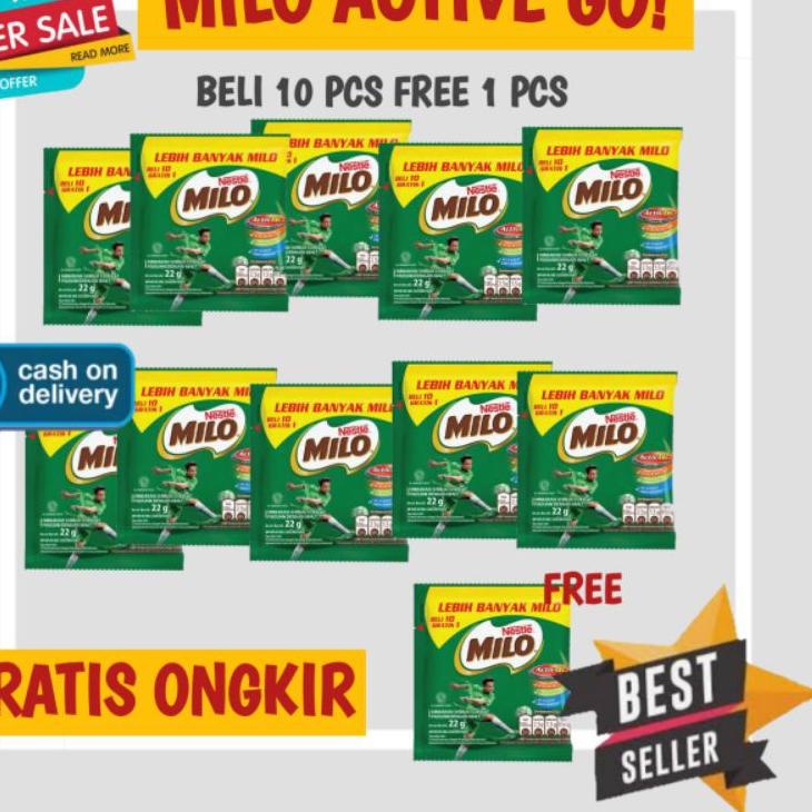Jual CodeAa1A9--Susu Milo Nestle Sachet 22 gr 1 renceng isi 10 free 1 ...