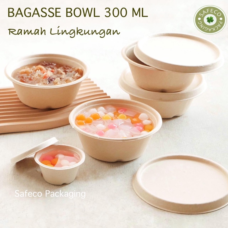 Jual Bagasse Safeco Eco Bowl 300 ML Mangkok Mangkuk Kecil Tahan Panas Kemasan Wadah Sekali Pakai ...