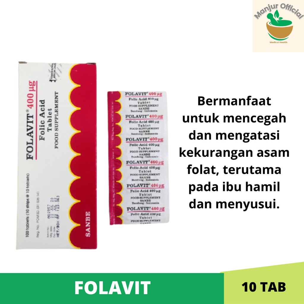 Jual Folavit 400 mcg 10 Tablet Asam Folat Ibu Hamil dan Promil | Shopee ...