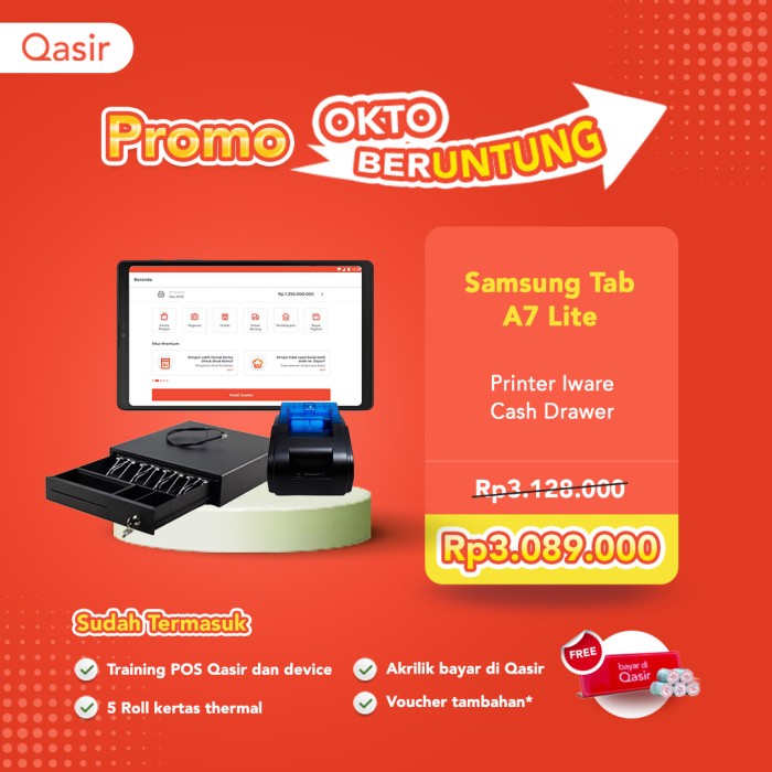 Jual MESIN KASIR TABLET A7 HEMAT/ SAMSUNG TAB / PRINTER IWARE ...