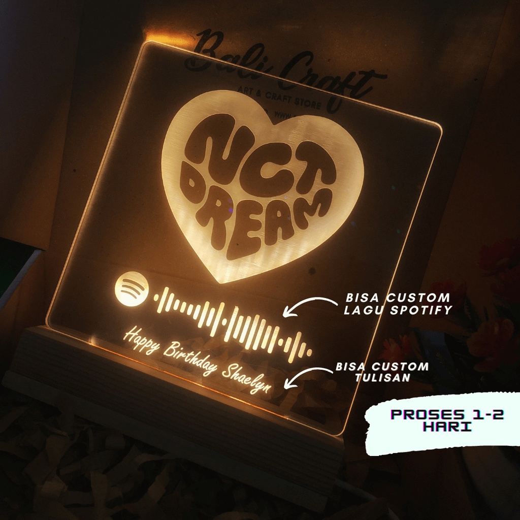 Jual LAMPU LED ACRYLIC NCT DREAM BISA CUSTOM BARCODE SPOTIFY/ KADO NCT ...