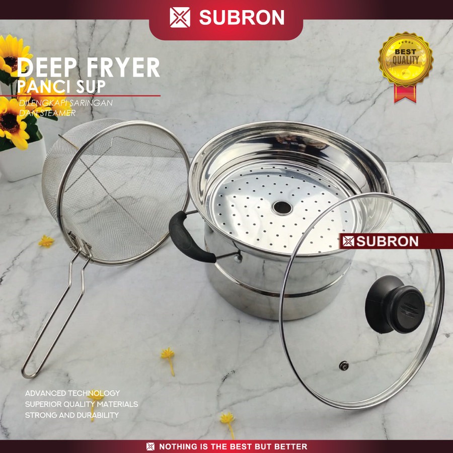 Jual Subron Panci Susu Steamer Deep Fryer Milk Pan 3 IN 1 Penggorengan ...