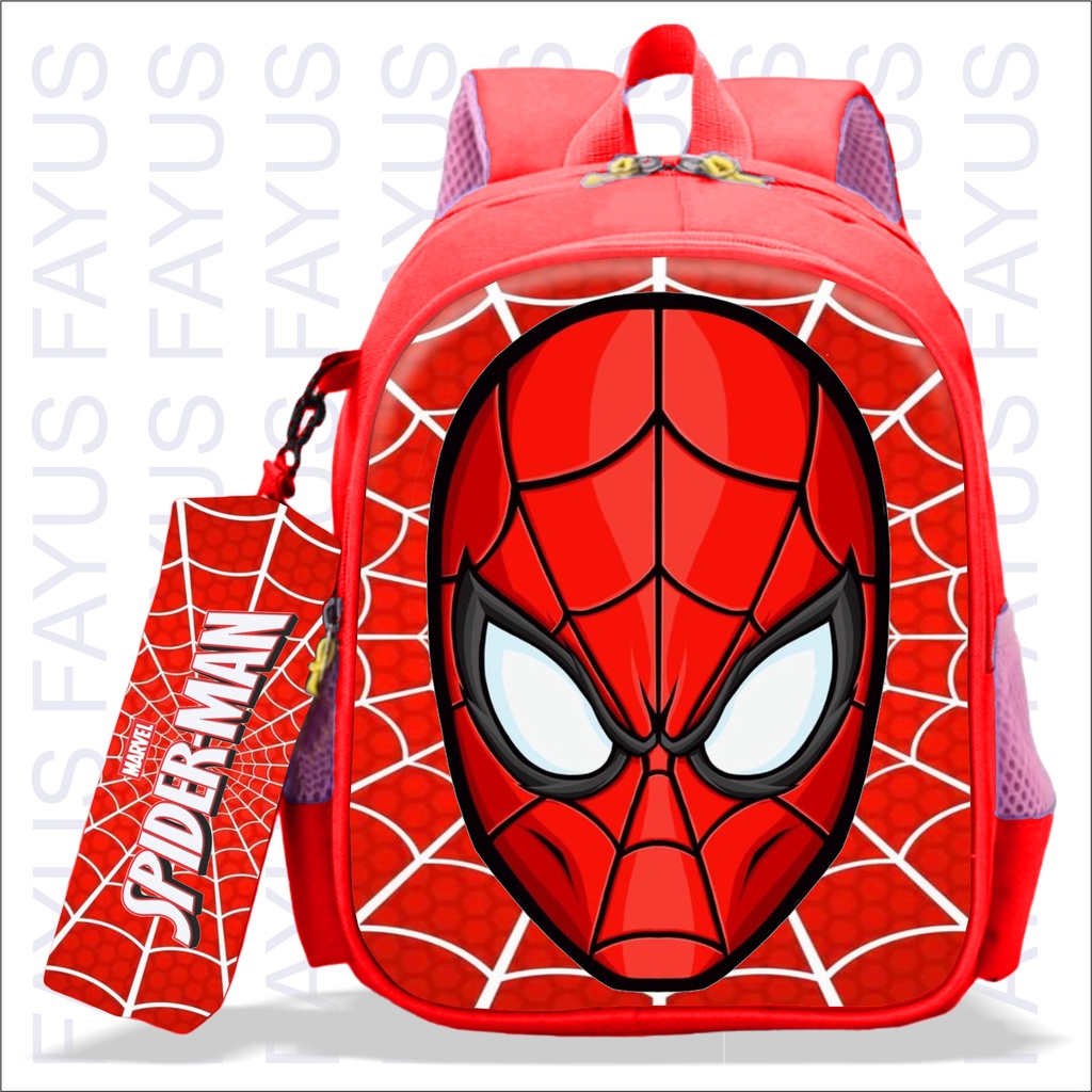Jual Tas sekolah anak ransel karakter SPIDERMAN terbaru 2024 murah SD TK PAUD 2in1 bisa bayar di ...