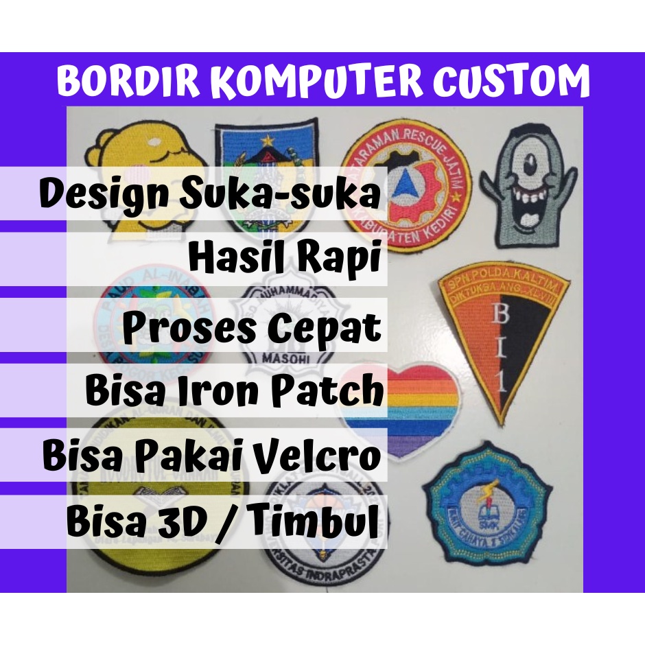 Jual Bordir Patch Logo Emblem Custom - Bordir Komputer - Instansi ...