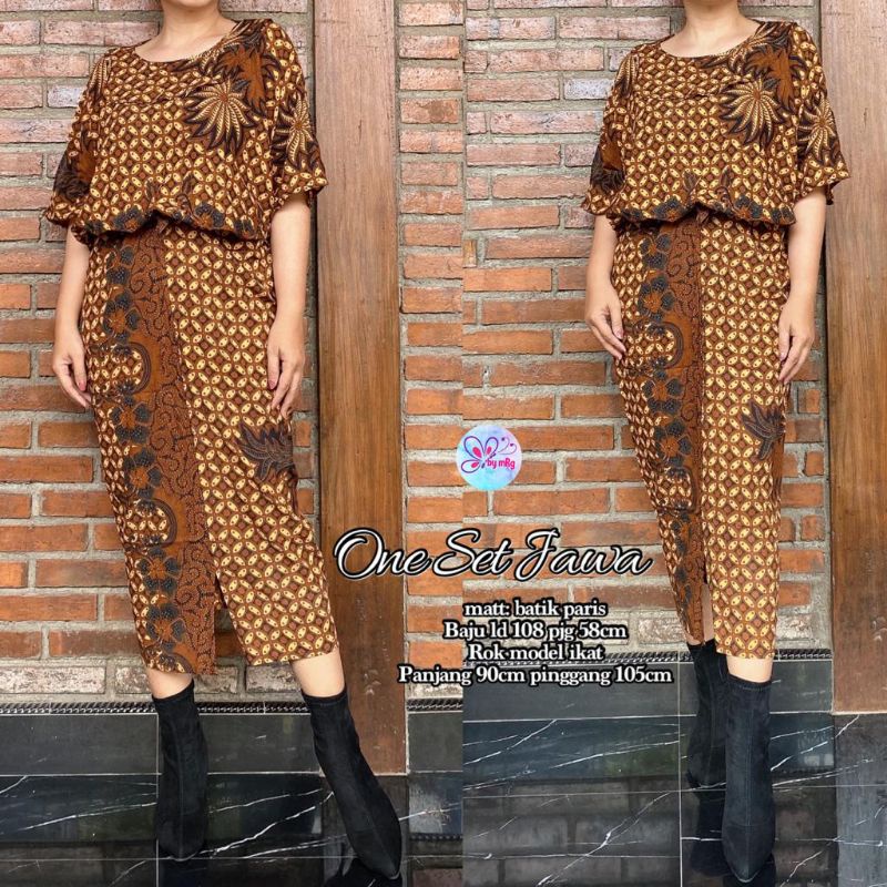 Jual ONE SET BATIK PARIS | SET ROK PARIS KLASIK | Shopee Indonesia
