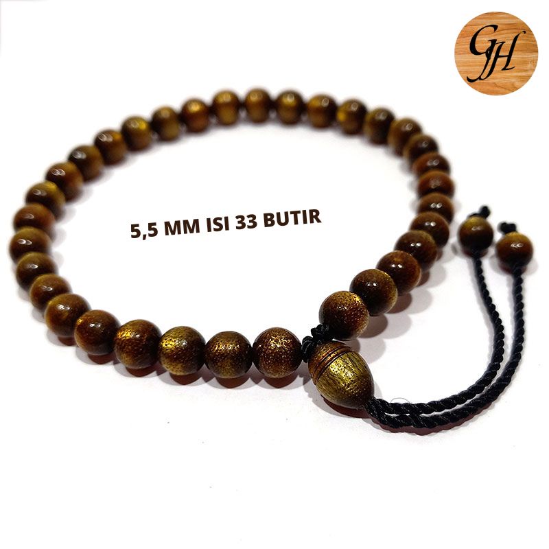 Jual GELANG Kayu User 5,5 mm TALI ARUS / AKAR BAHAR serat kuningEmas ...