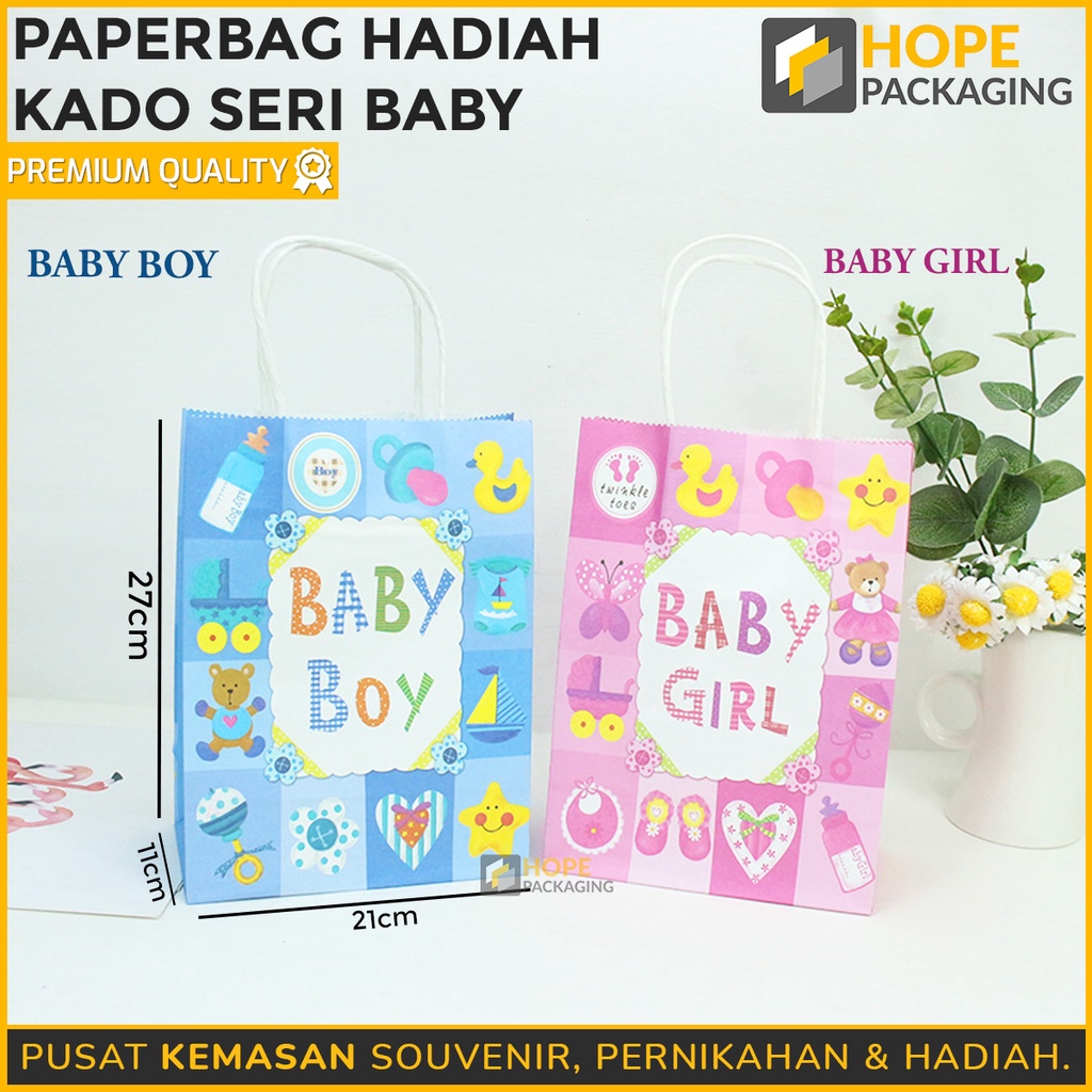 Jual [3 Pcs] Paper Bag Kertas Baby Boy Girl / Hampers Gift Box / Tas ...