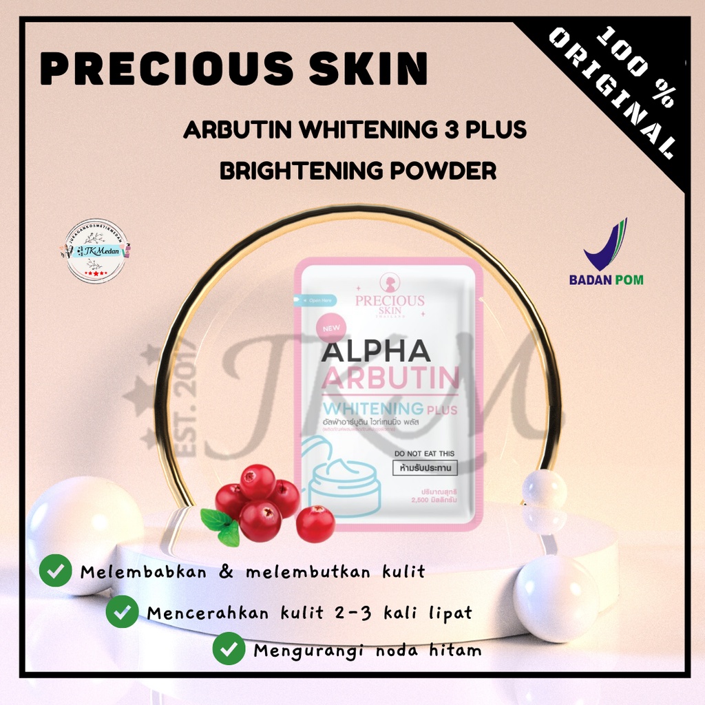 Jual NEW PACK PRECIOUS SKIN ALPHA ARBUTIN WHITENING PLUS POWDER ALPHA ...