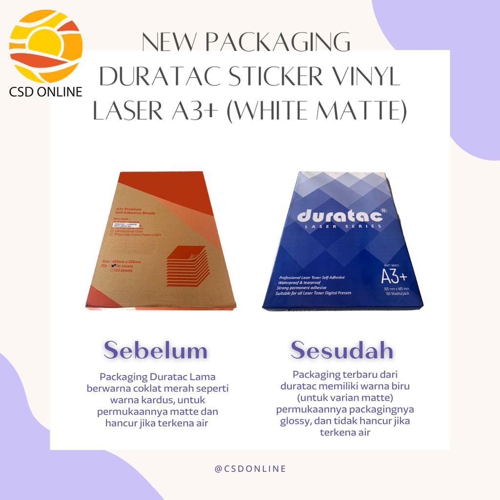 Jual DURATAC - Sticker Vinyl PP Film Digital Print Laser Toner A3 ...