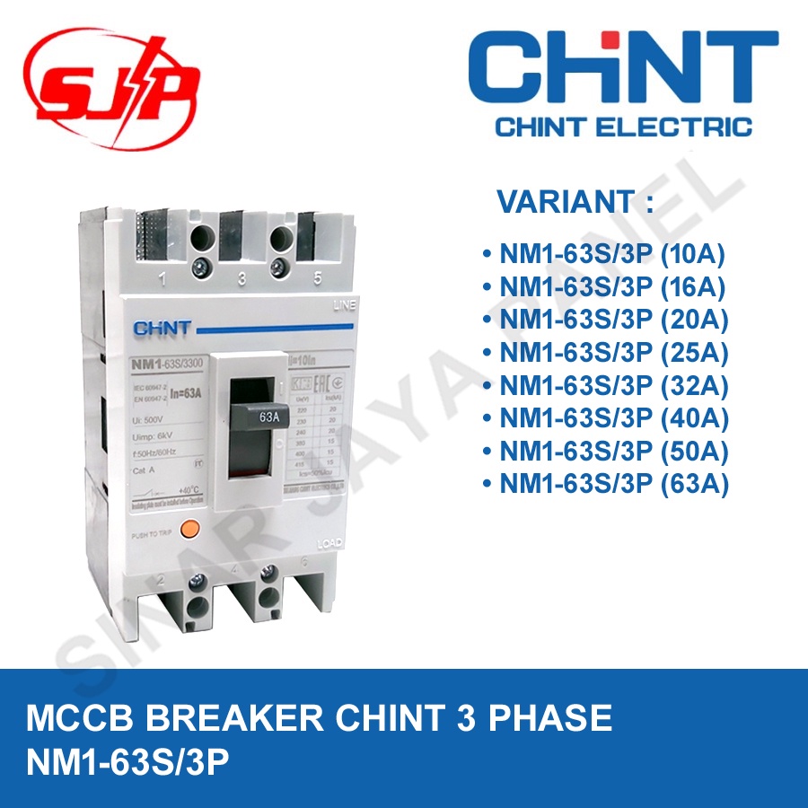 Jual MCCB CHINT 3 PHASE NM1-63/3P 10A 16A 20A 25A 32A 40A 50A 63A ORIGINAL | Shopee Indonesia