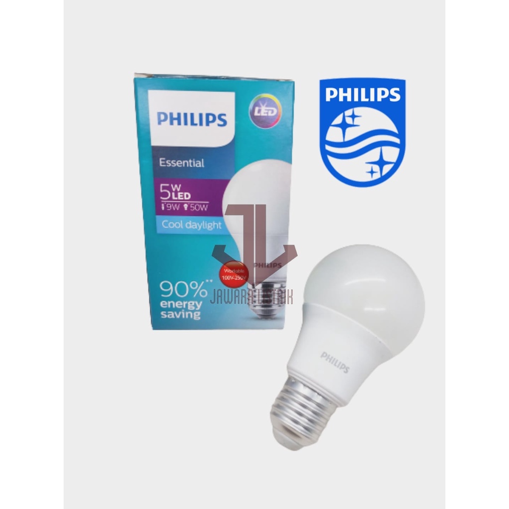 Jual PHILIPS ESSENTIAL LED 5W 5 WATT LAMPU LED MURAH BERGARANSI | Shopee Indonesia