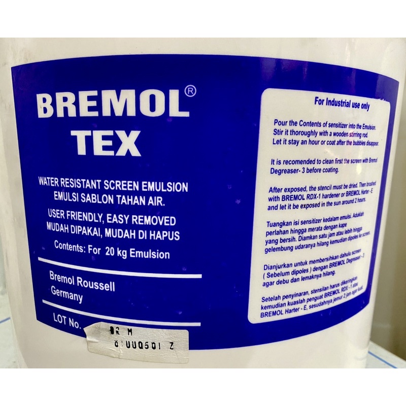 Jual BREMOL TEX (1 KG) - Obat Afdruk / Screen Printing / Sablon ...