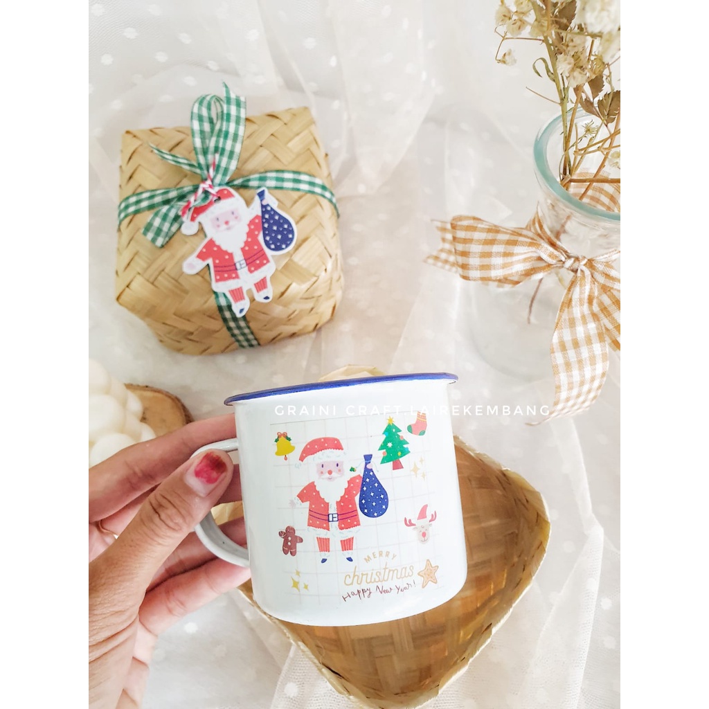 Jual Souvenir mug gelas enamel /custom design teknic decal (bisa satuan ...