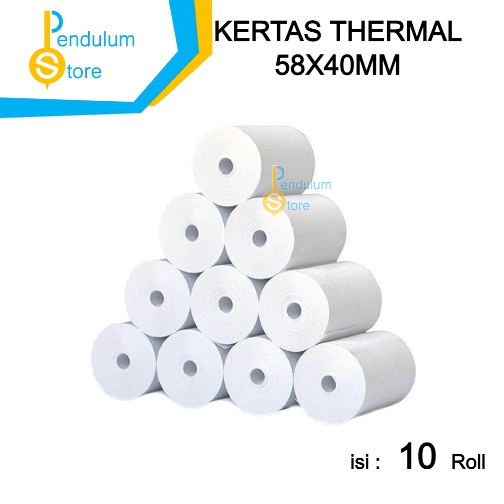 Jual Pack Kertas Thermal 58x40mm isi 10 Roll / 10 Buah Thermal Paper ...