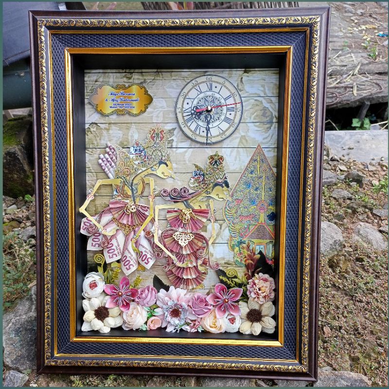 Jual Bingkai Foto Mahar 3D Pernikahan Wayang Rama Sinta Mahar Rustik ...