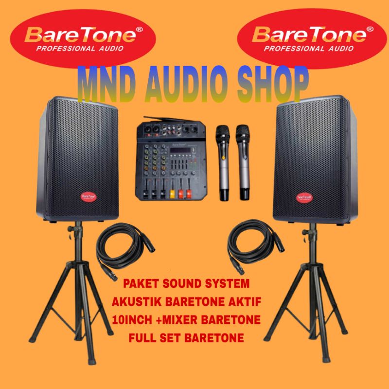 Jual Paket sound system akustik speaker baretone max 10hd +mixer sonora ...
