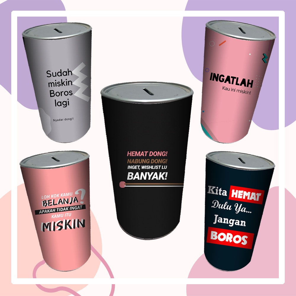 Jual Ryani - Bisa Custom Kata - Celengan Kaleng Karakter Unik Souvenir ...