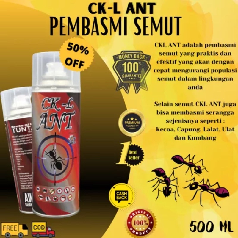 Jual pembasmi semut merah ck-l ant 500ml aerosol obat racun semut merah ...