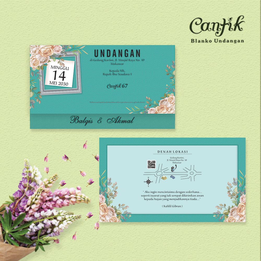 Jual Blangko Undangan atau Kertas Undangan Pernikahan CANTIK 67 dengan ...