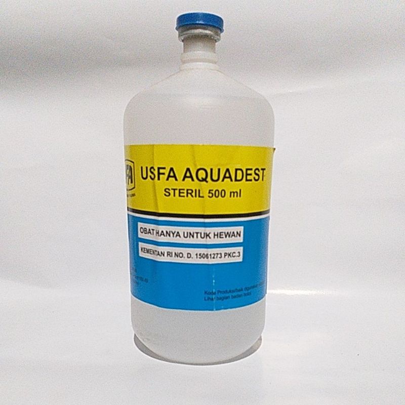 Jual Aquadest usfa 500gr / promo cairan steril aquades/ pelarut vaksin ...