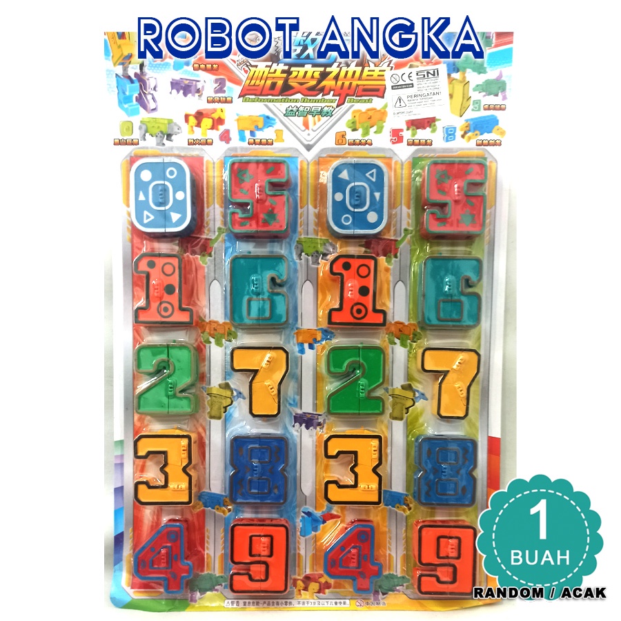Jual Mainan Robot ANGKA transform Satuan 1 pc - random - Robot ANGKA ...