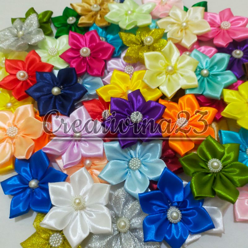 Jual Aplikasi Bunga Satin, Aplikasi Bunga Pita Satin, Aplikasi Bunga ...