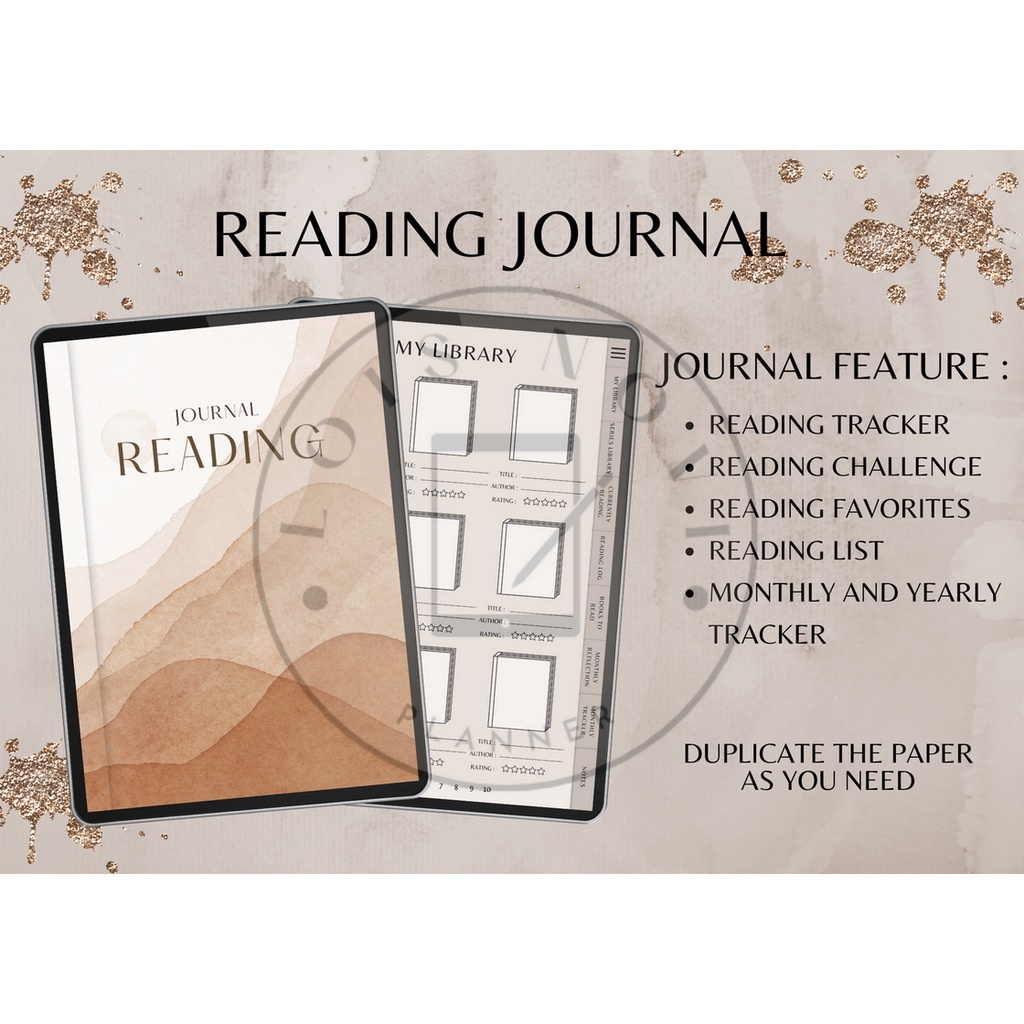 Jual Digital Reading Journal, Digital Reading Planner, Reading Tracker ...