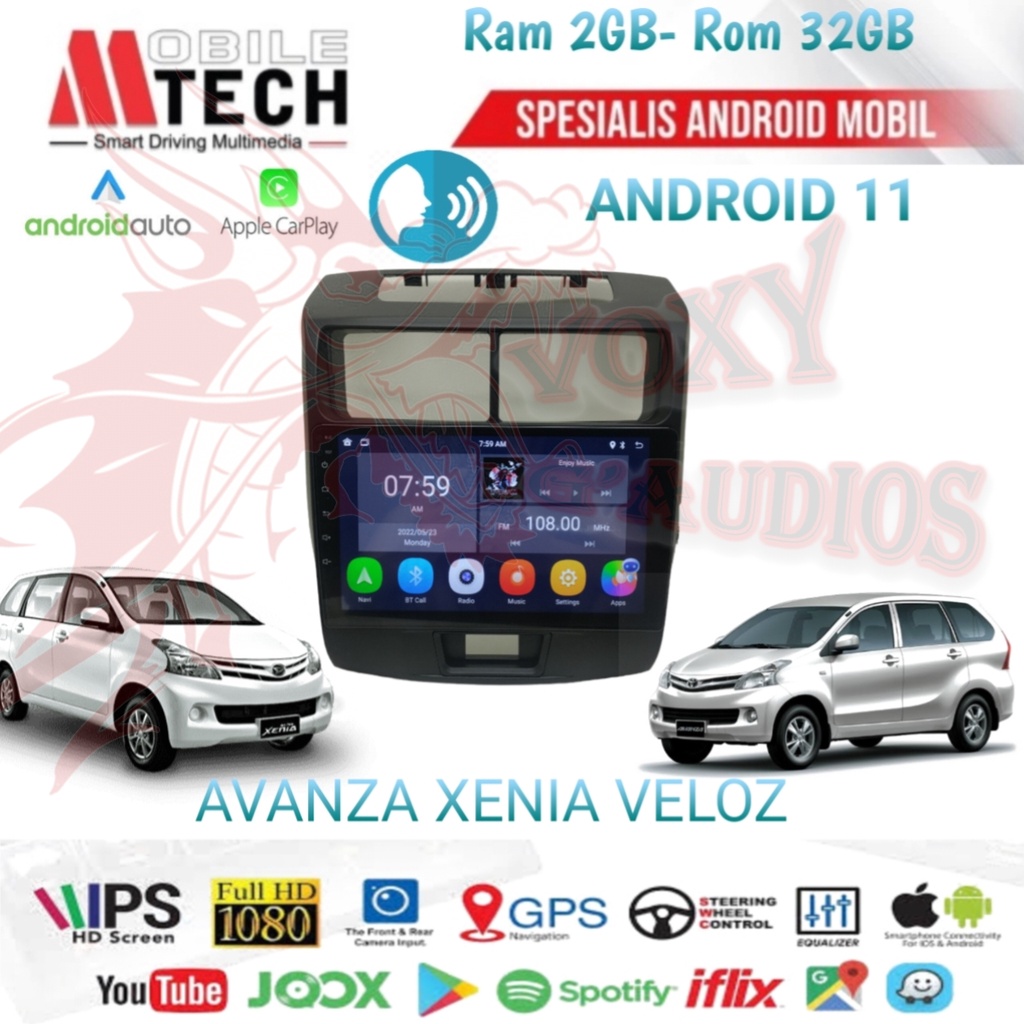 Jual Head Unit Android Mtech Carplay Avanza Xenia Veloz 2012-2018 9 inch | Shopee Indonesia