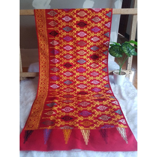 Jual KAIN TENUN SONGKET ASLI LOMBOK MOTIF SUBHANALE PLUS SELENDANG | Shopee Indonesia