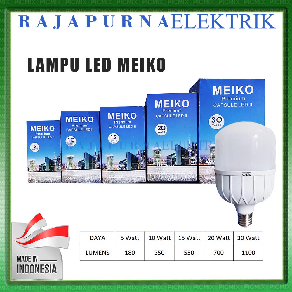 Jual LAMPU LED MURAH BOHLAM kapsul Jumbo MEIKO 5W 10W 15W 20W 30W | Shopee Indonesia