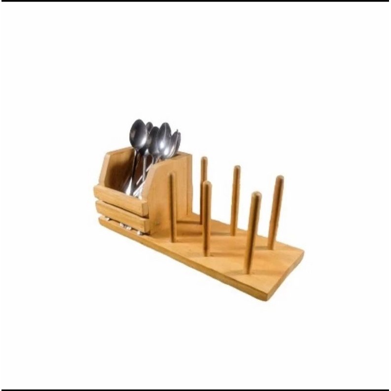 Jual RAK KAYU RAK SUSUN TEMPAT SUSUN PIRING GELAS SENDOK GARPU ...