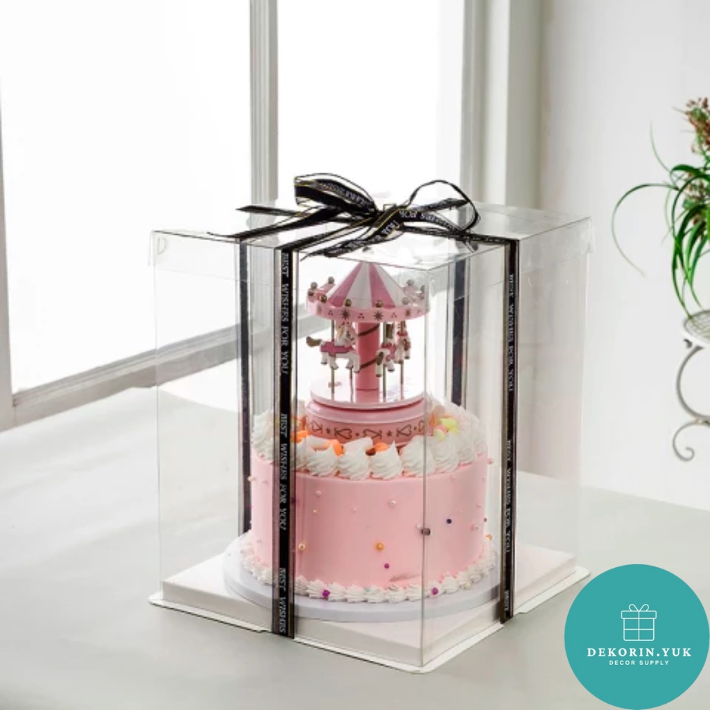 Jual TERMURAH BOX KUE TRANSPARAN KOTAK / Kotak Kue Ulang Tahun / Cake ...
