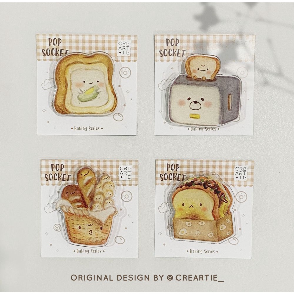 Jual CREARTIE Acrylic Pop Socket Phone Holder Toast Series - Popsocket ...