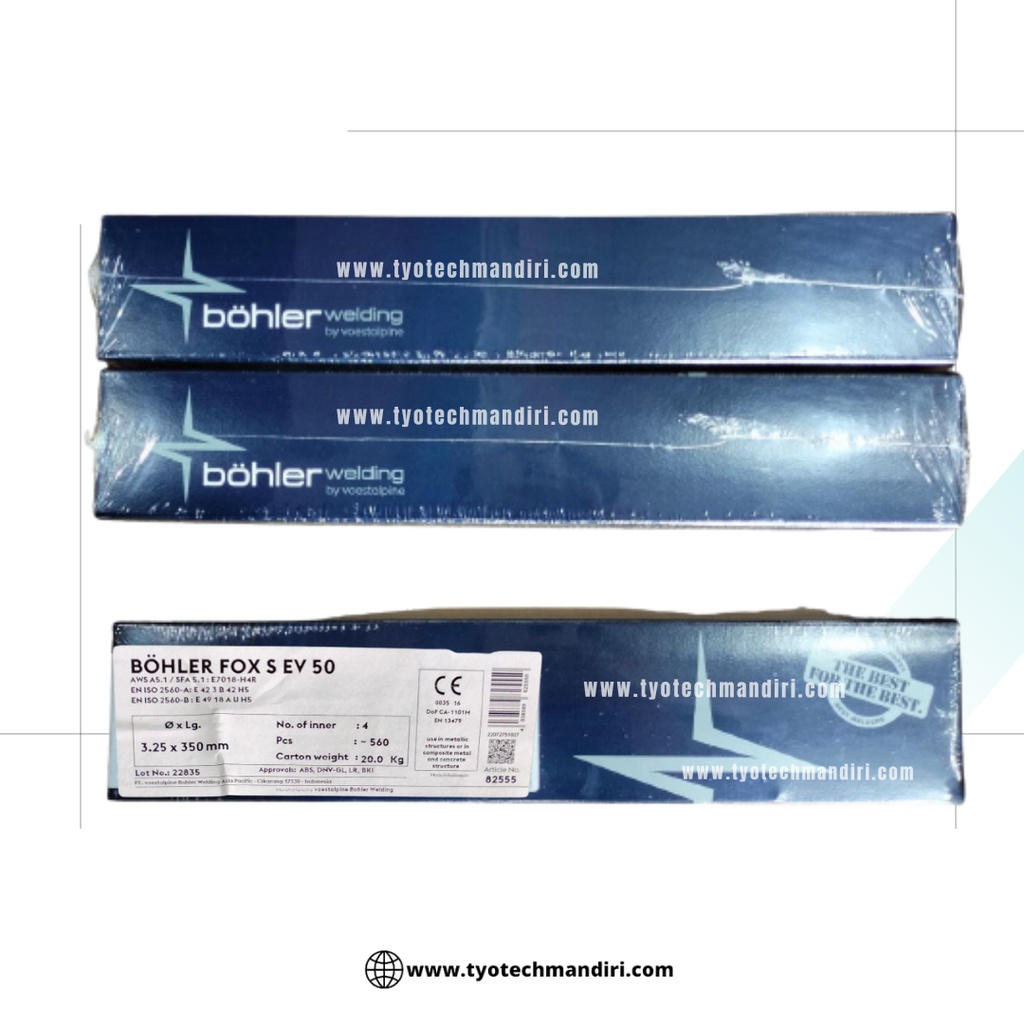 Jual KAWAT LAS TIG BOHLER FOX S EV 50 E7018-H4R 3.25 MM | Shopee Indonesia