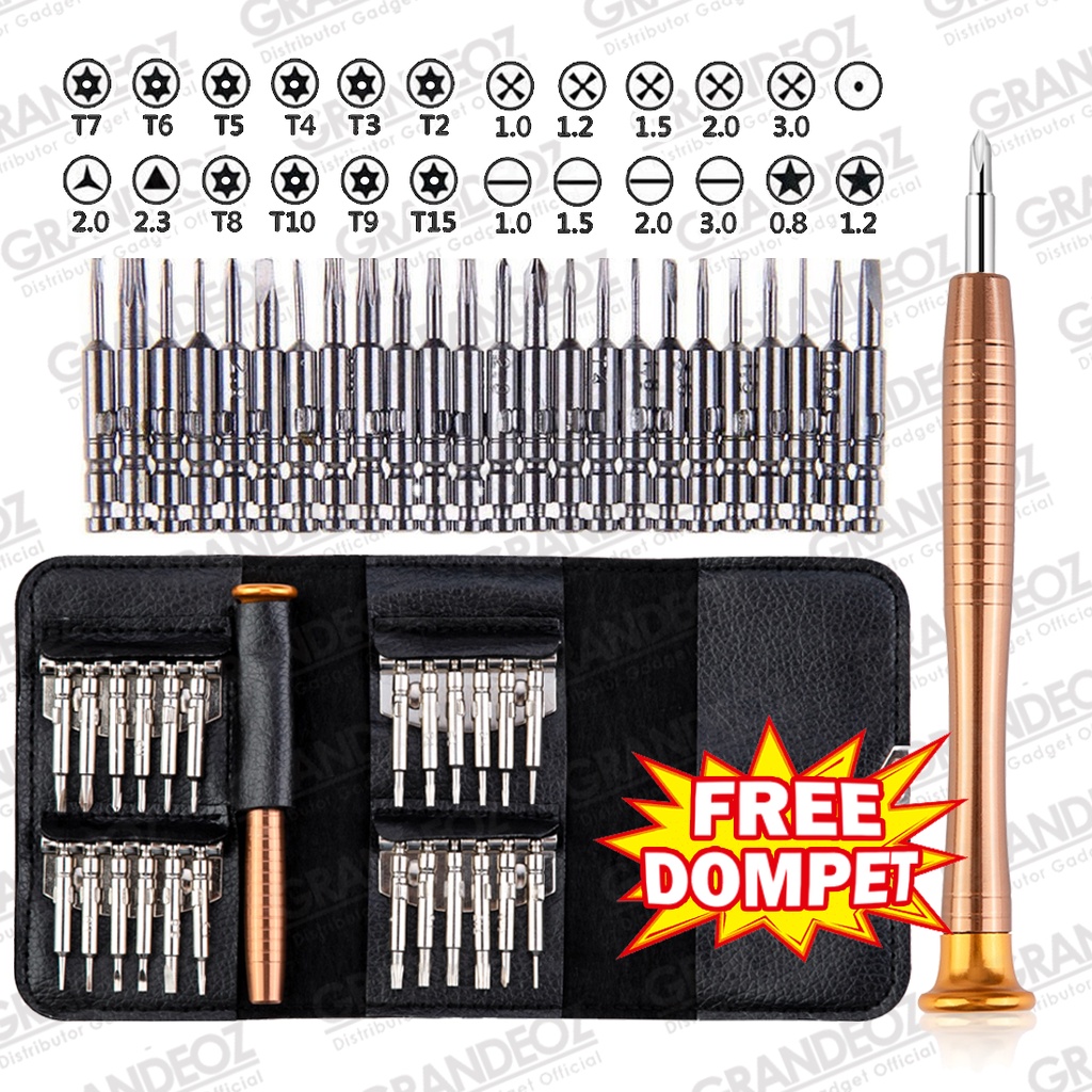 Jual 25 in 1 SET OBENG MAGNETIC TORX Hp Obeng Reparasi Kembang Bintang Minus 4 5 6 Laptop Y T ...
