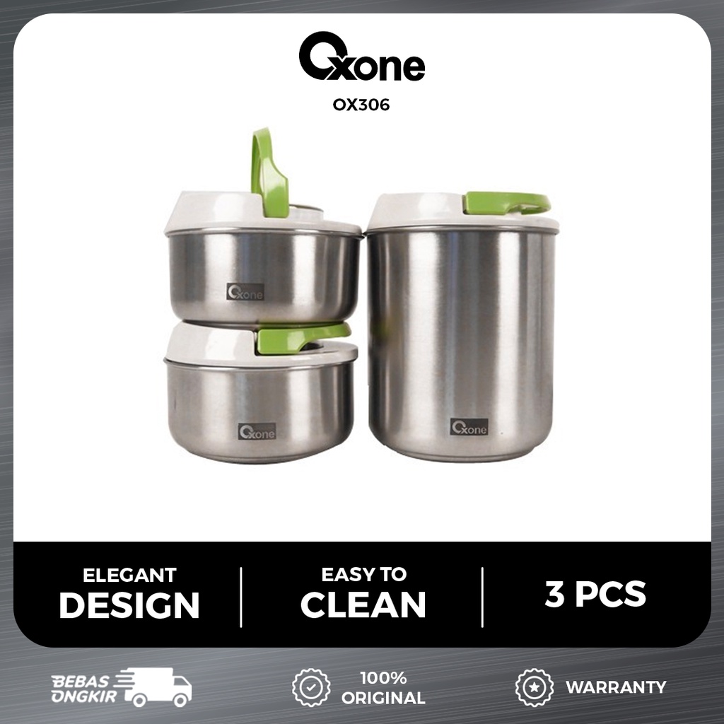 Jual Oxone OX306 Vacuum Stainless Jar 3pcs | Shopee Indonesia