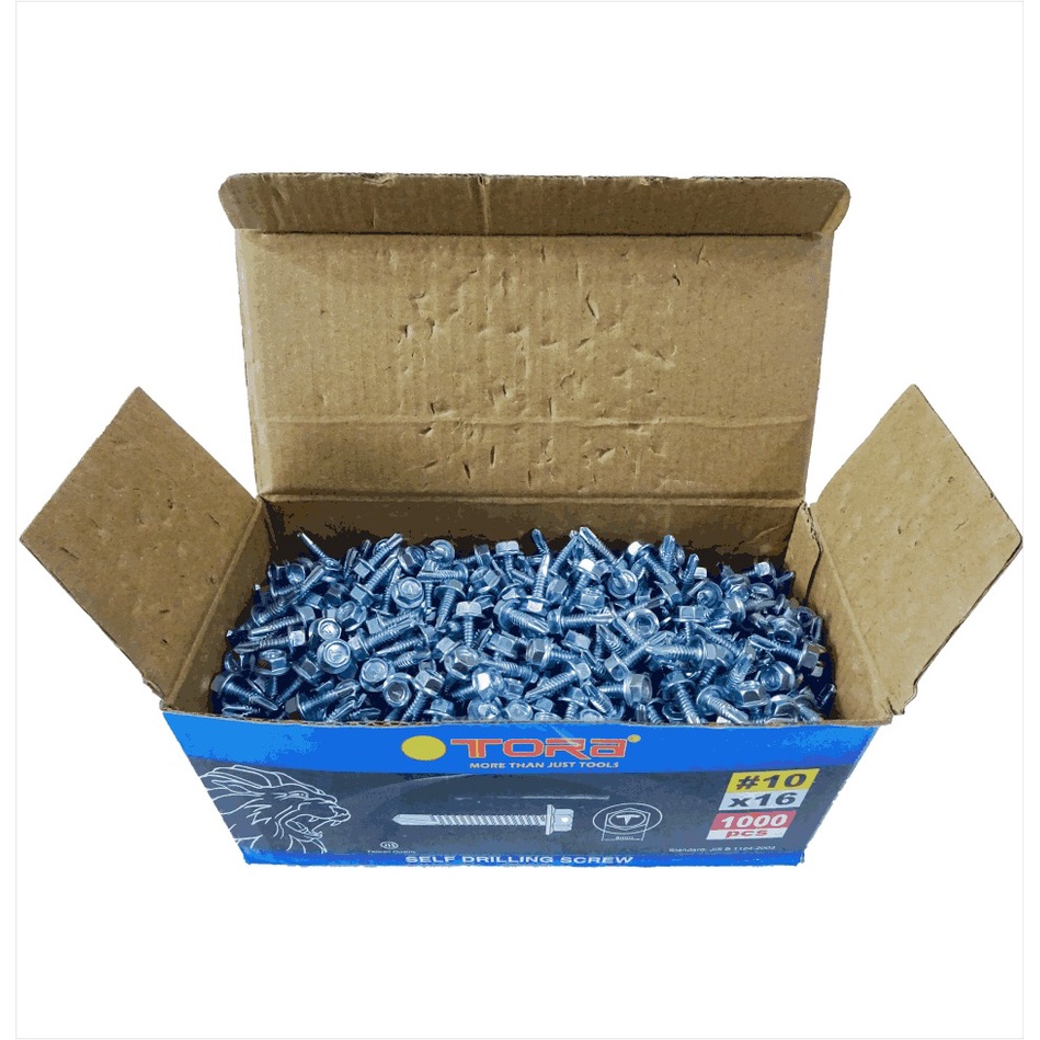 Jual TORA Baut Baja Ringan 10 x 16 mm Rofing Putih Box - Baut Roofing ...